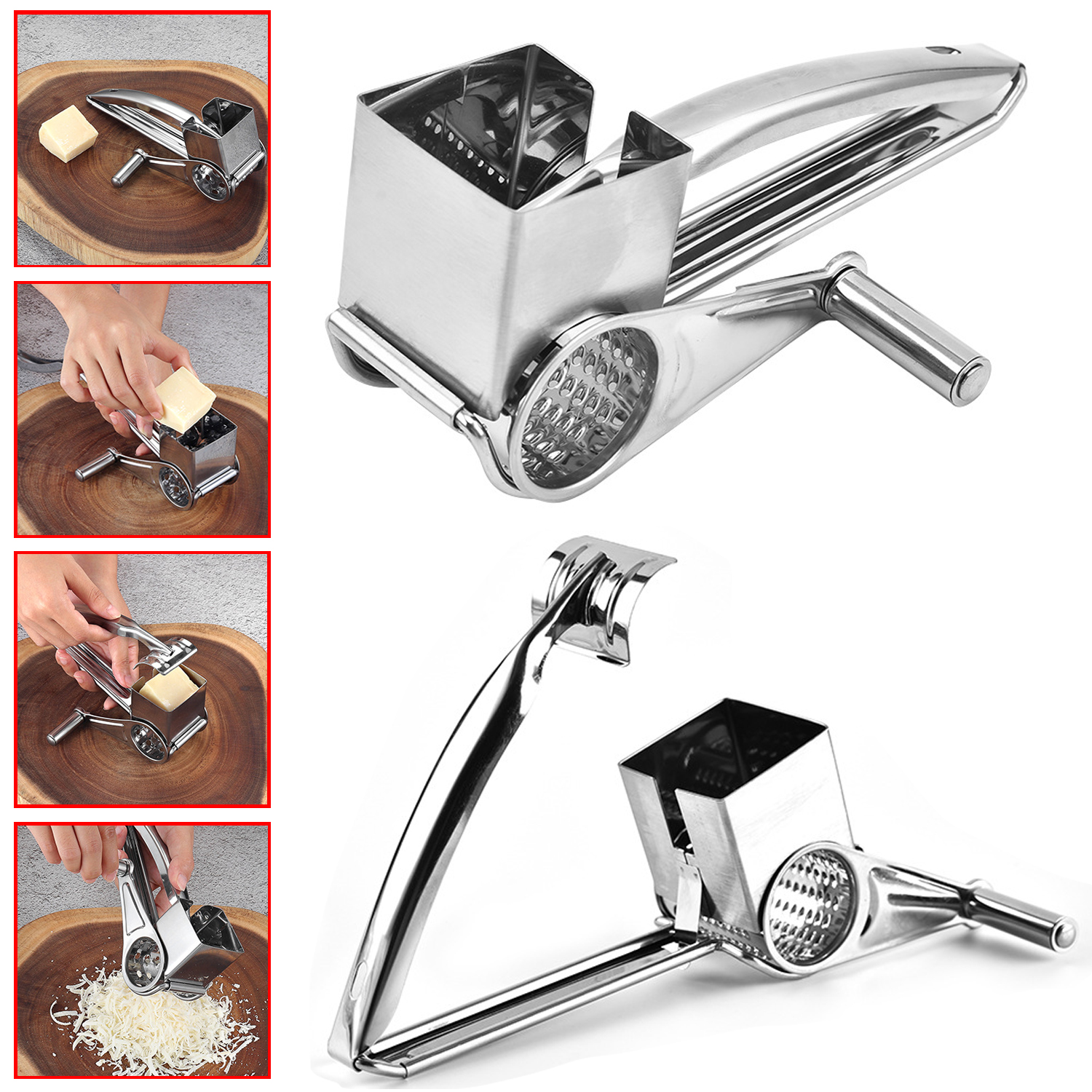 Rotary Cheese Grater Drums Blades Stainless Steel Cheese Cutter Rotary ...