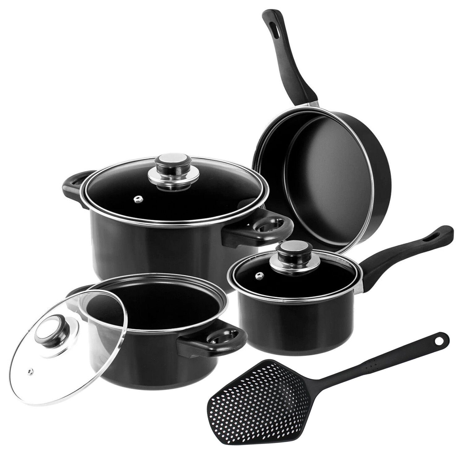 8 Piece Non-Stick Carbon Steel Coating Cookware Set With One pieces ...