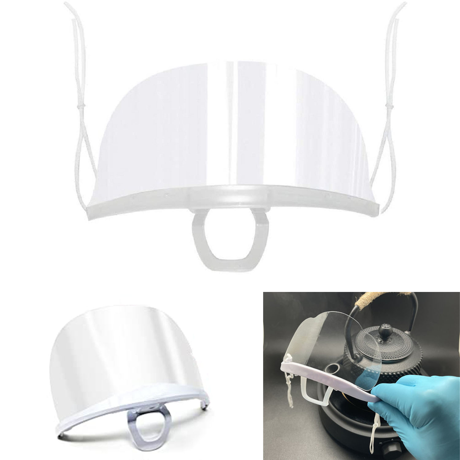 5 Pieces Clear Transparent Sanitary Mask Anti-Fog Face Mouth Shield ...