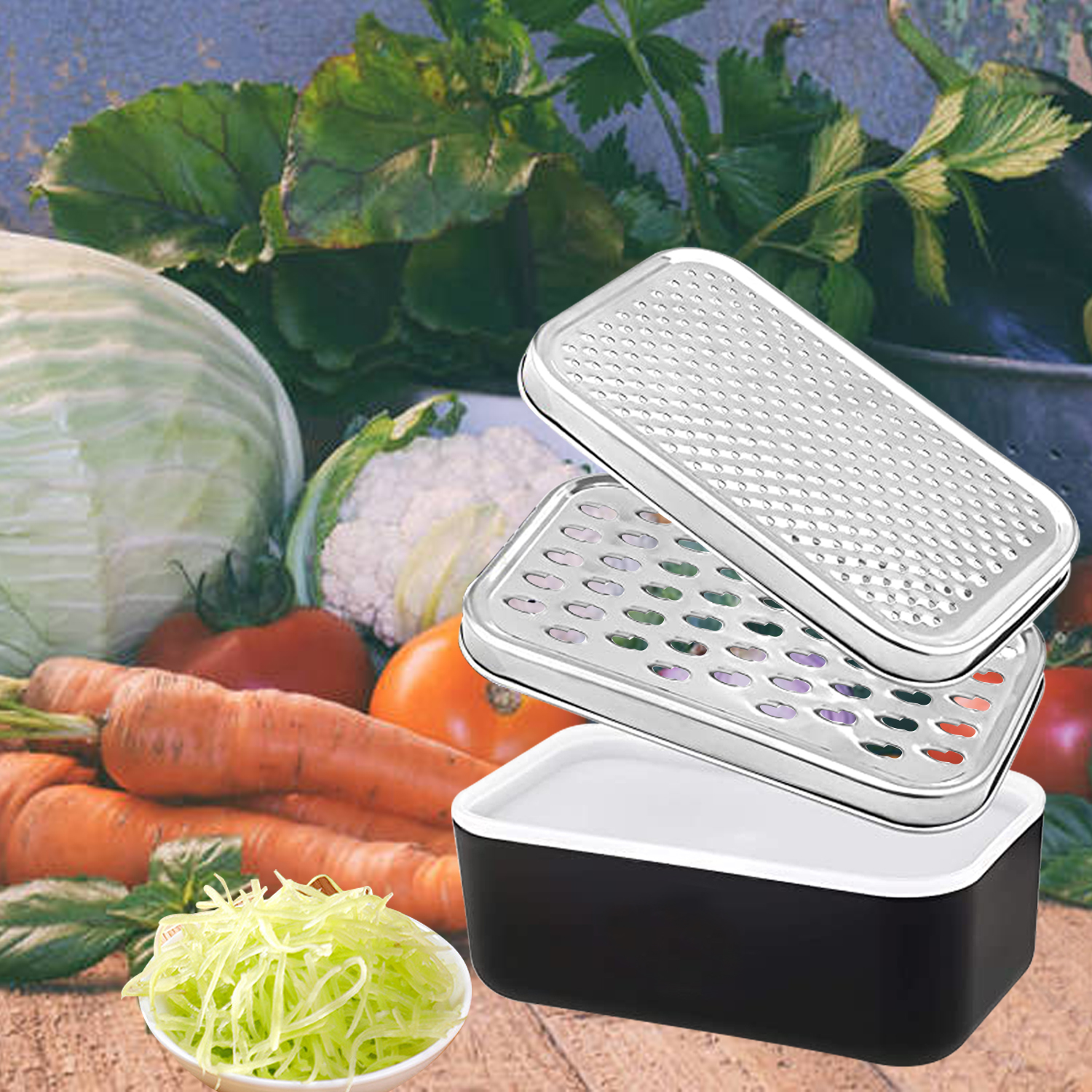 Double-sided Cheese Grater Portable Ginger Garlic Shredder With Food ...