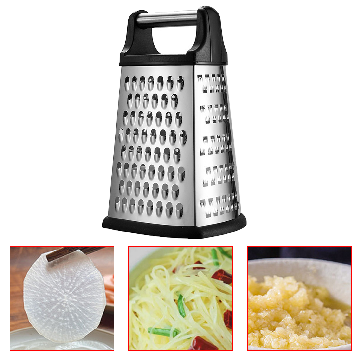 Stainless Steel 4 Sides Multi-purpose Vegetable Fruits Grater Slicer ...