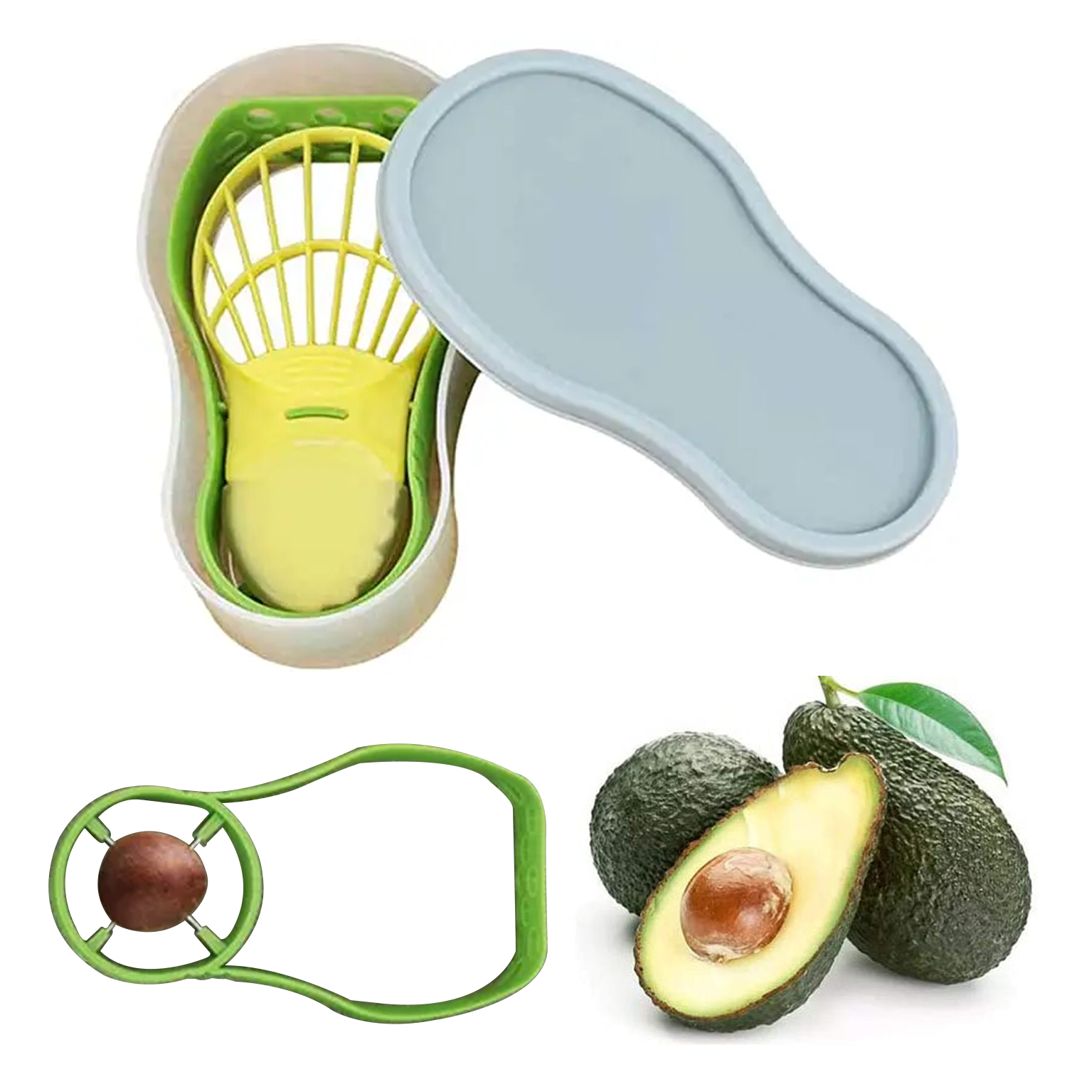 3 in 1 Avocado Keeper Storage Container Avocado Tool Avocado Slicer ...