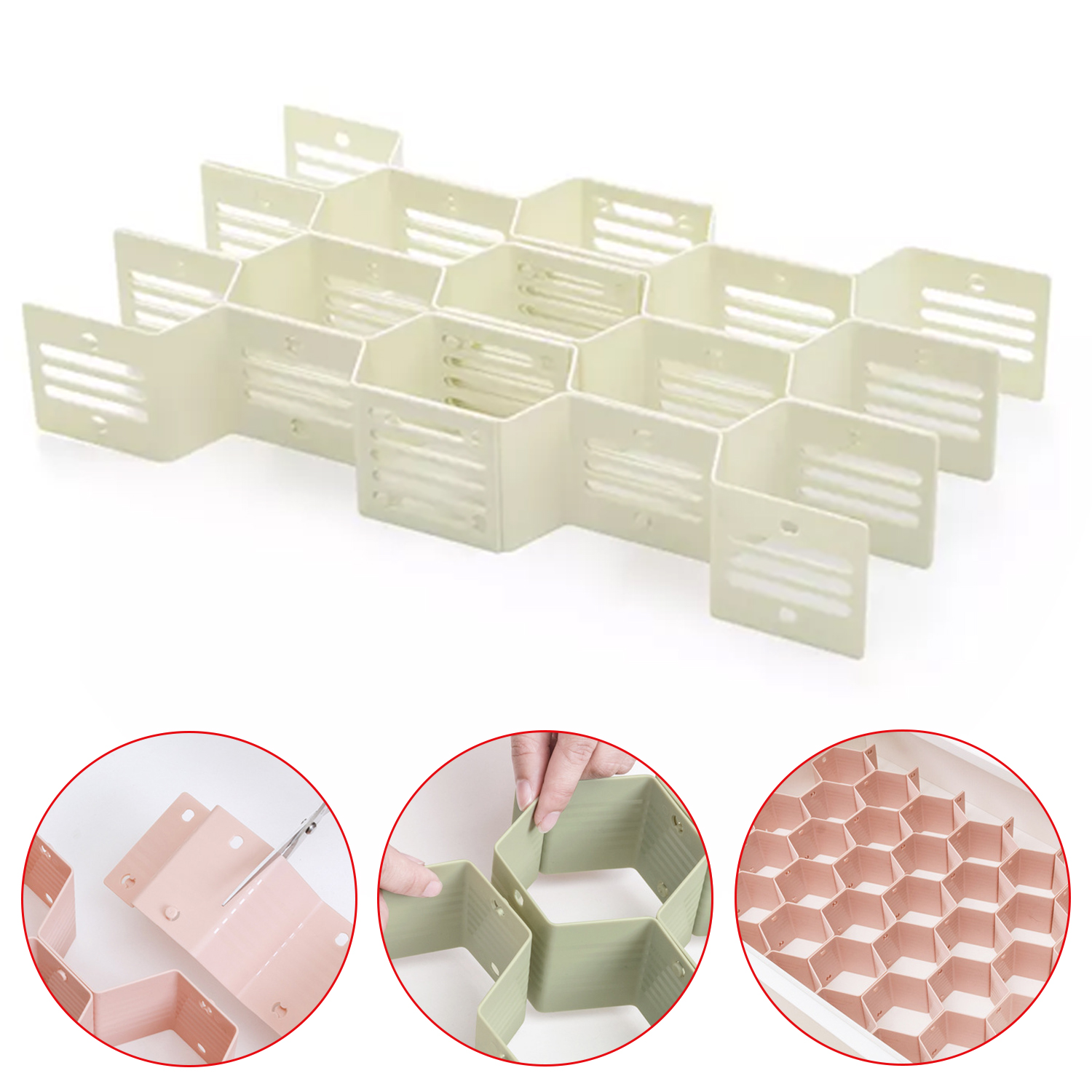 Honeycomb Drawer Organizer Separator Organizer 18 Cell For Clothes ...