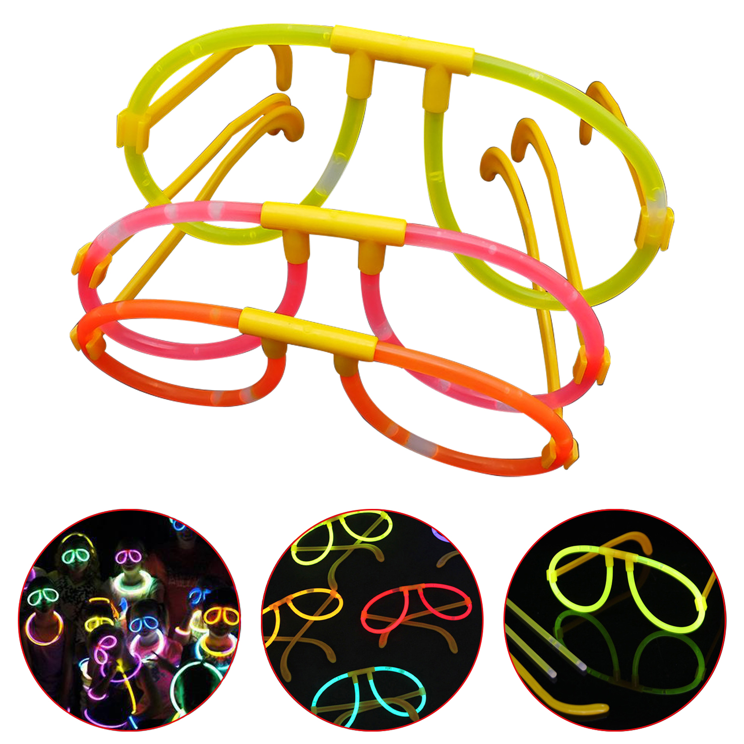 Glow Sticks Diy Bendable Glow Eyeglasses For Party Light Stick Glasses丨atrihexports