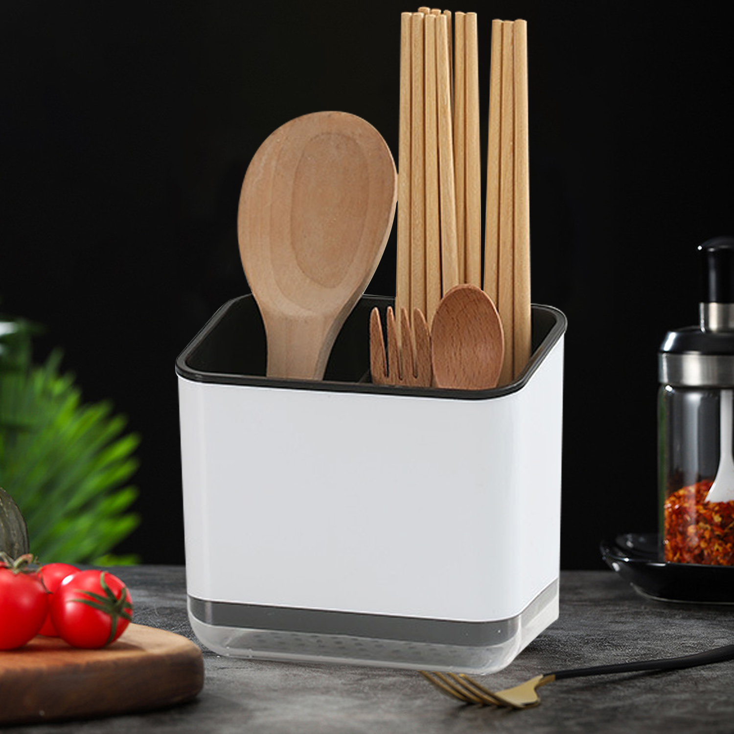 Multifunctional Chopstick Spoon Storage Double Layer Detachable ...