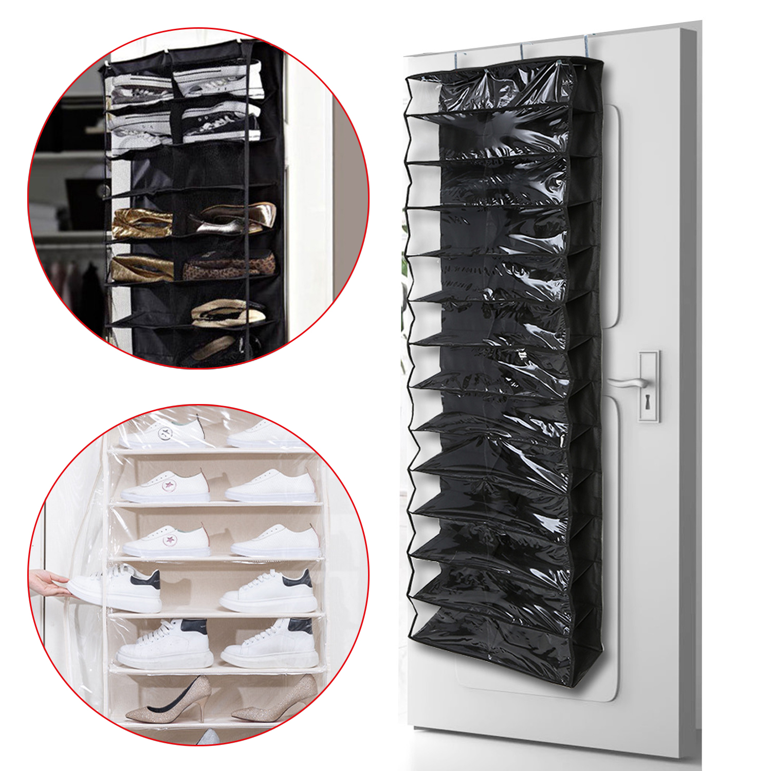 26 Pocket Shoe Hanging Door Shoe Storage Bag Shelf Holder Pocket Shoe ...