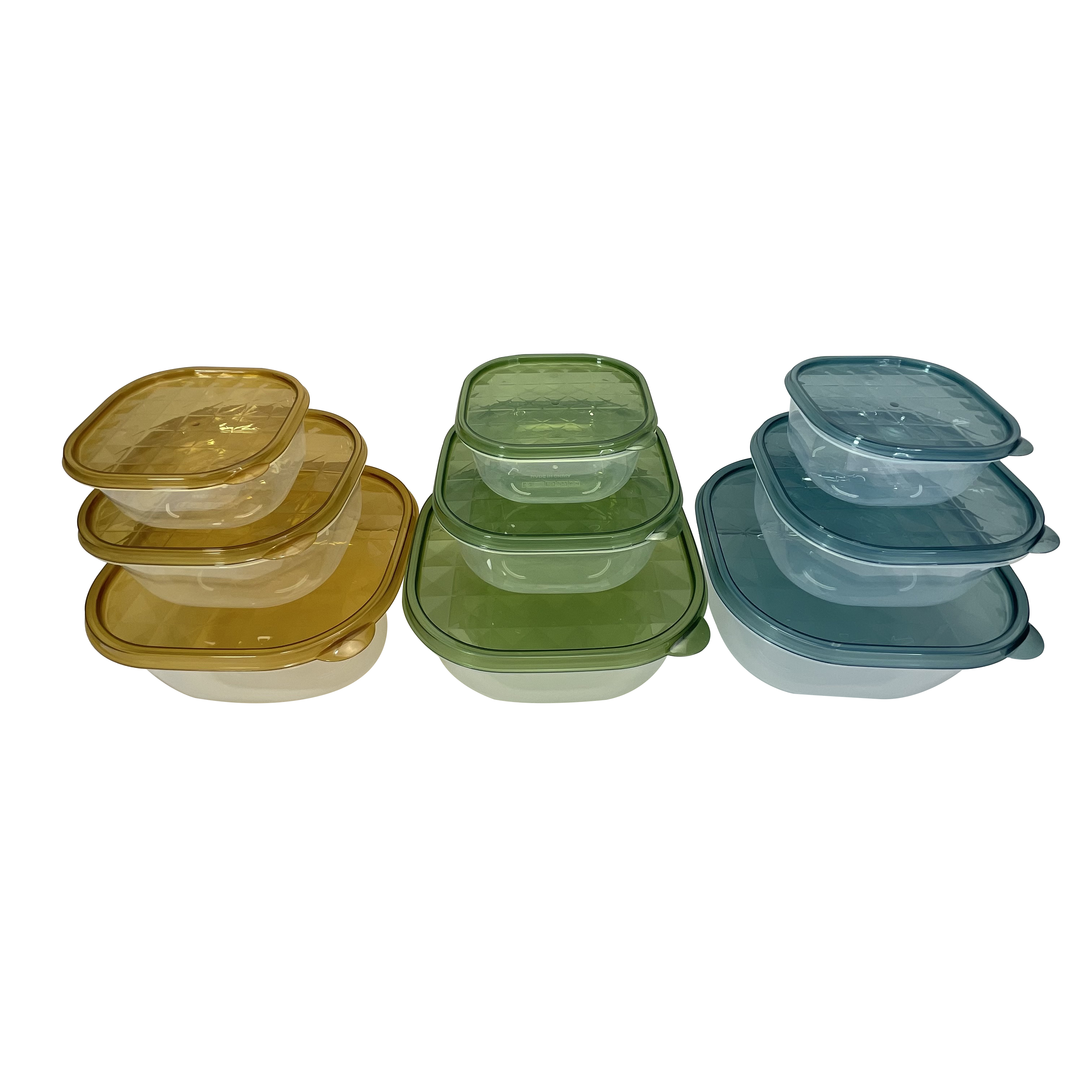 3 Pcs Kitchen Food Prep Containers Square Food Grade Plastic Food ...