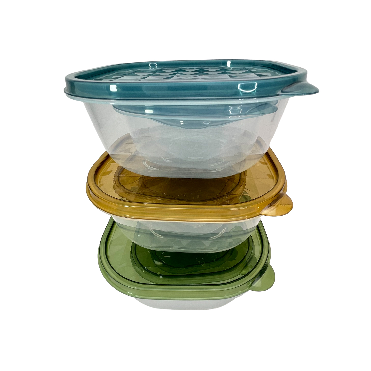 3 Pcs Kitchen Food Prep Containers Square Food Grade Plastic Food ...